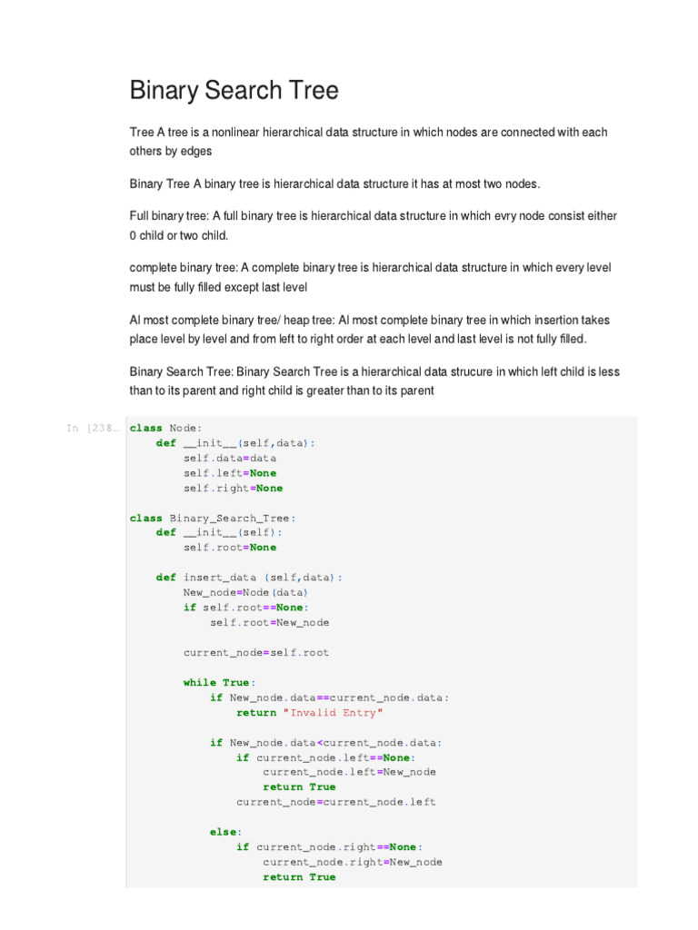 Binary Search Tree | PDF | Information Retrieval | Algorithms