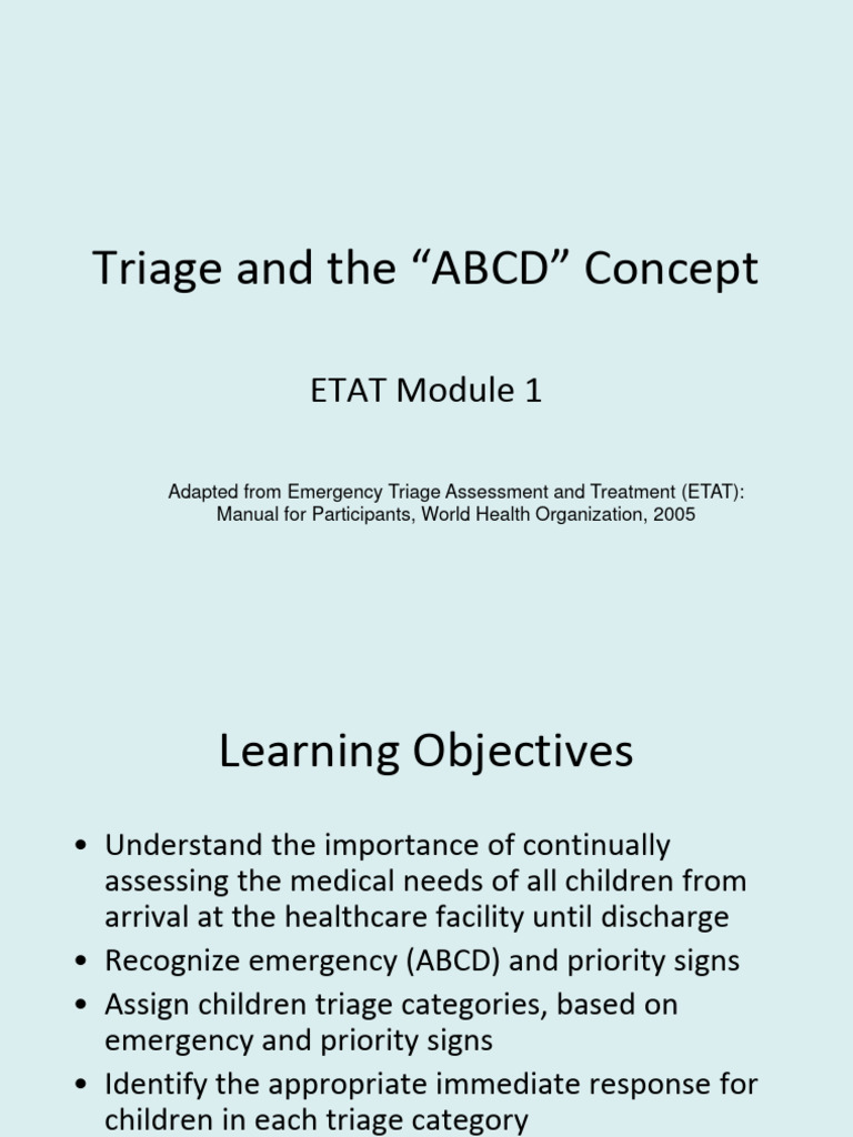 Emergency Triage for Children: ABCD Guide | PDF | Health Care | Medical ...