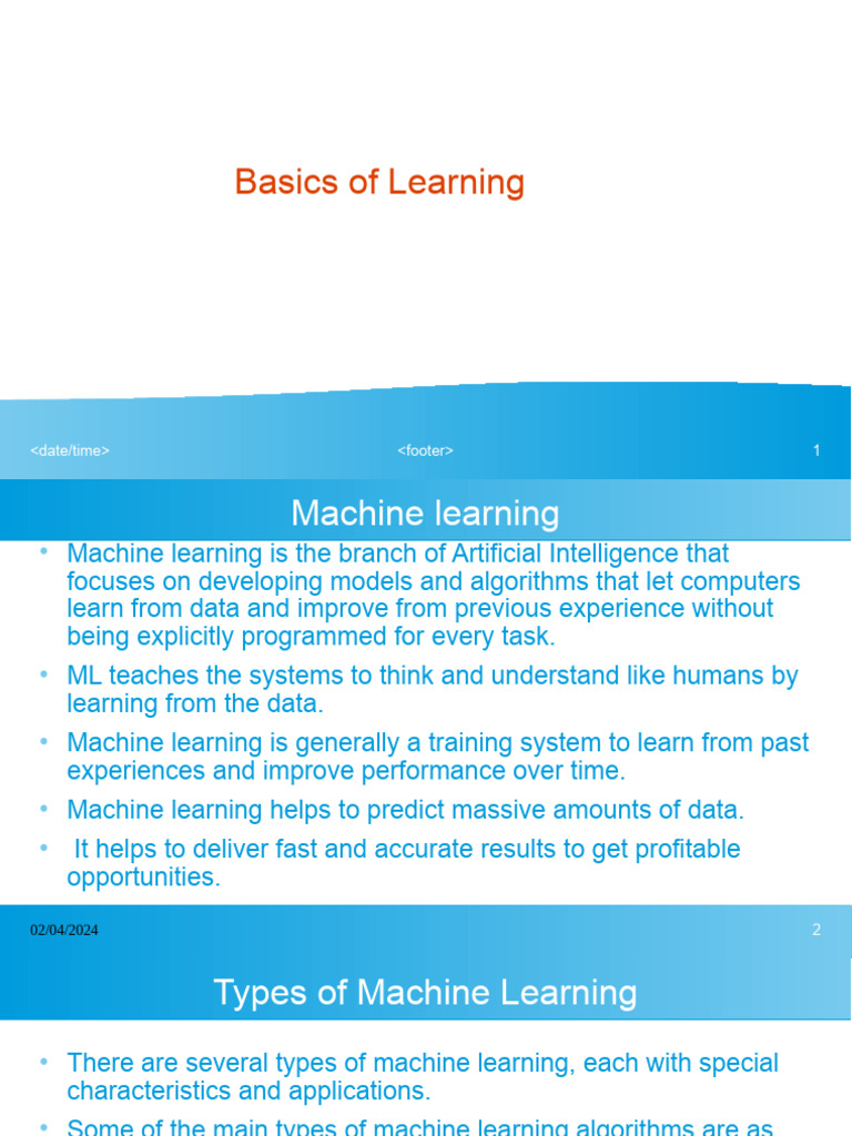 Basics of Machine Learning | PDF | Machine Learning | Statistical ... Basics of Machine Learning | PDF | Machine Learning | Statistical ...