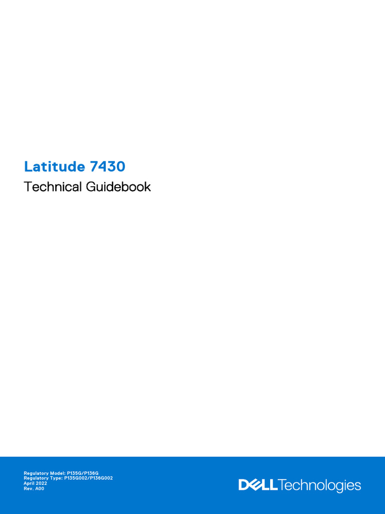 Latitude 7430 Technical Guidebook | PDF | Computers