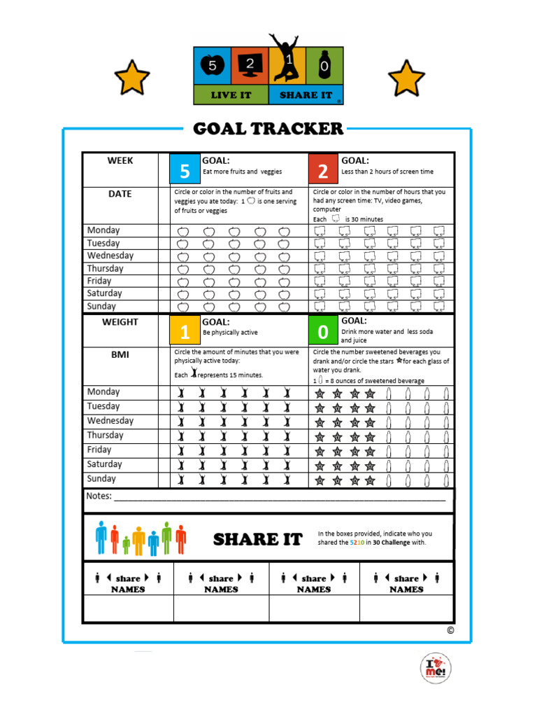 Goal Tracker Template PDF Download | PDF | Soft Drink | Nutrition