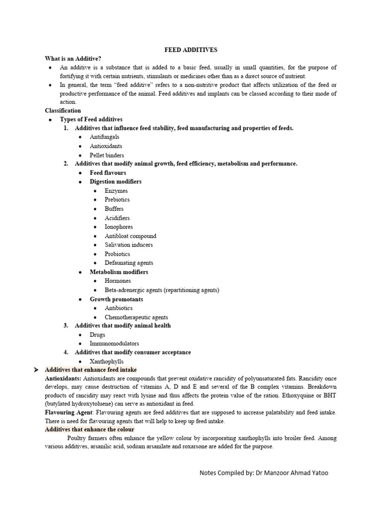 Feed Additives | PDF | Digestion | Chelation