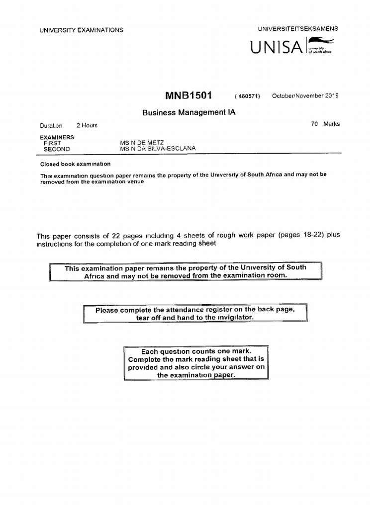 MNB1501 2019 10 e 1 | PDF