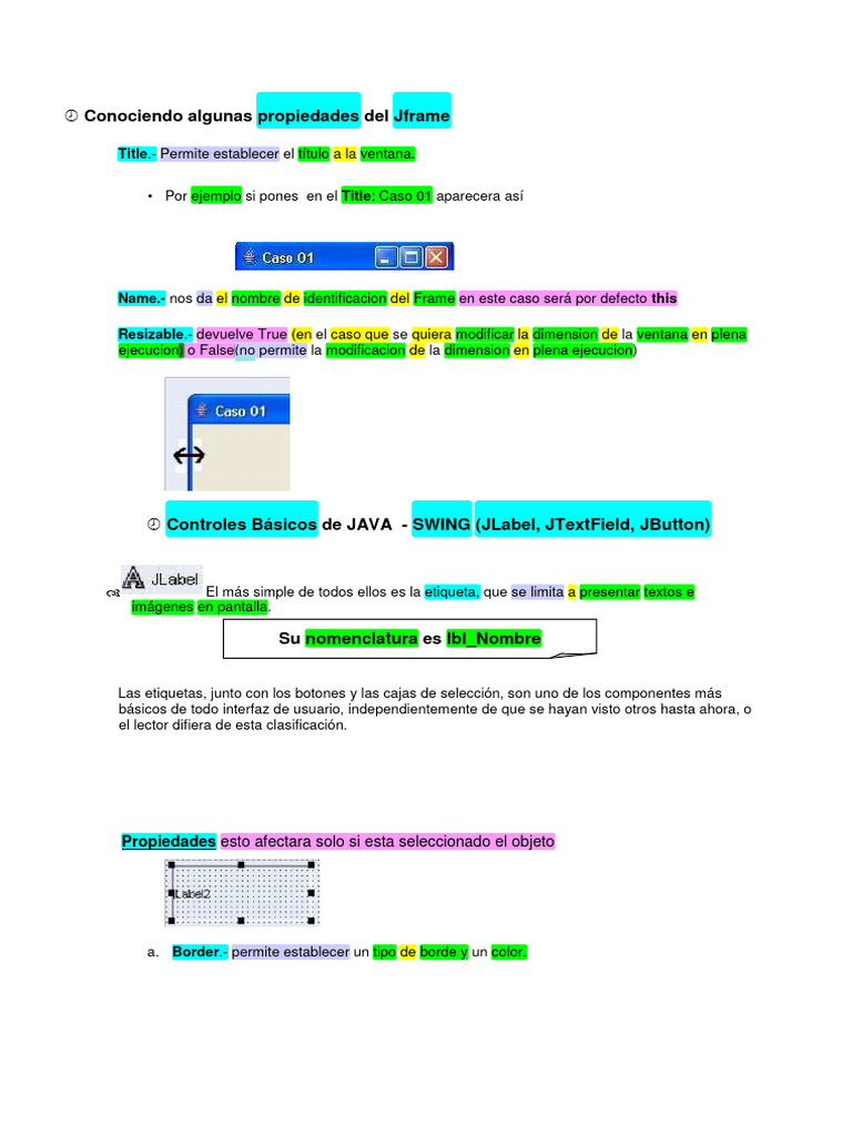 Propiedades Del Jfram | PDF | Java (lenguaje de programación ...