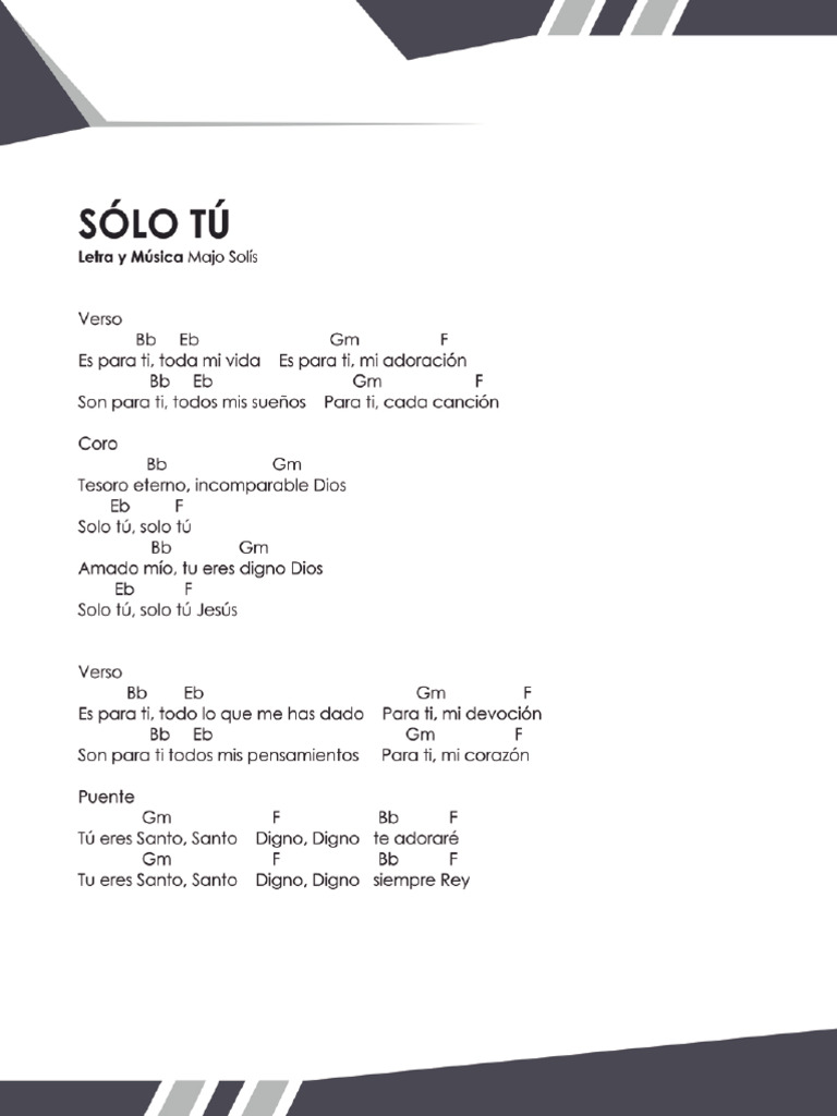 Solo Tú Acordes Majo Solís | PDF