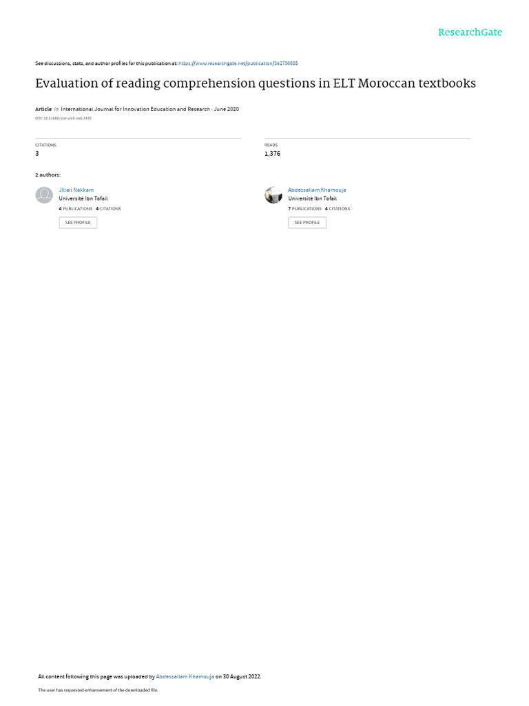 ARTICLE | PDF | Reading Comprehension | Learning