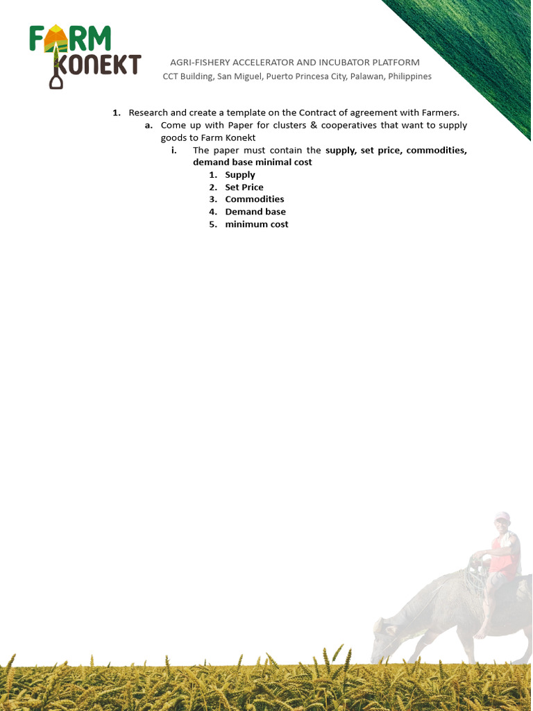 Farm Konekt Contract Farming template.docx | PDF