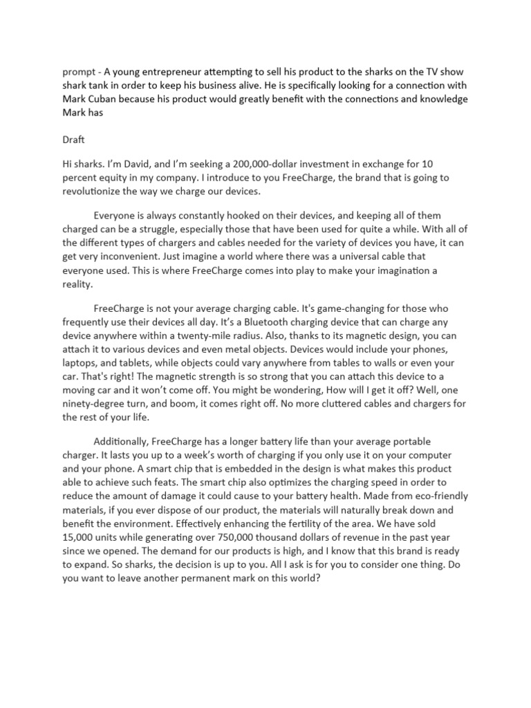 AP Lang Speech Prompt | PDF | Battery Charger