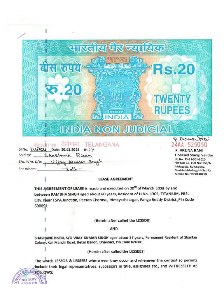 Rent Agreement - 23-24-Compressed | PDF