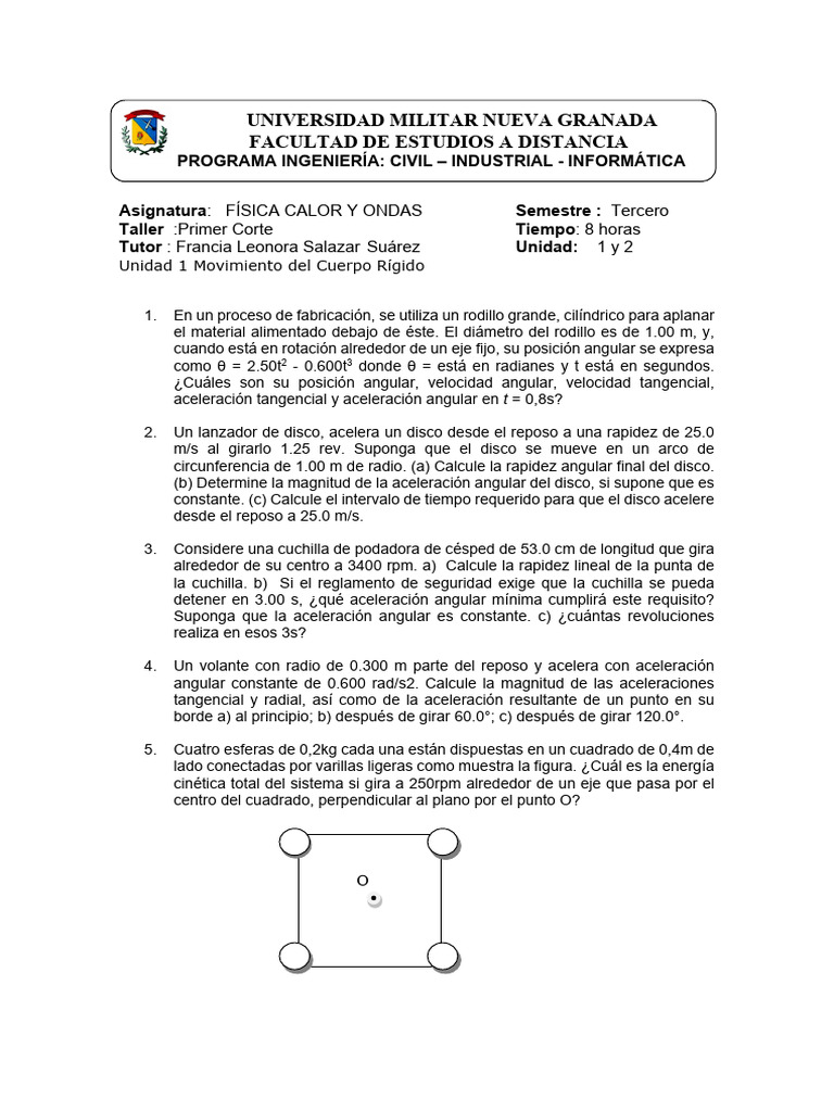 TALLER 1 Calor y Ondas 2024-1 | PDF
