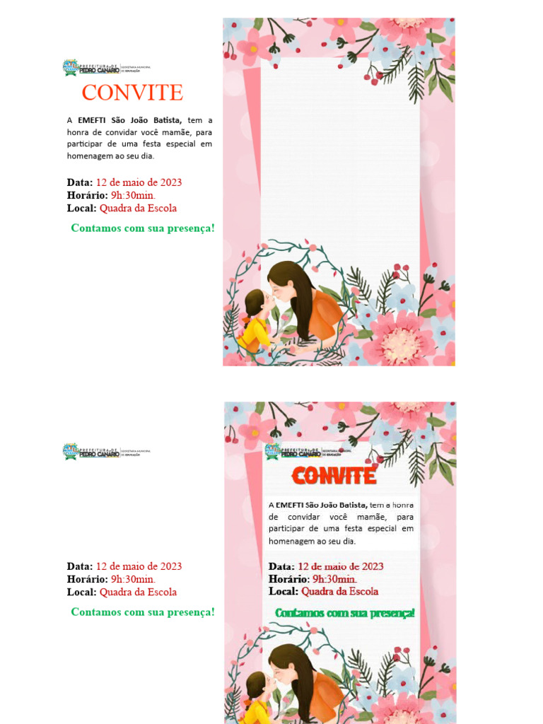 Convite Dia Das Mães | PDF