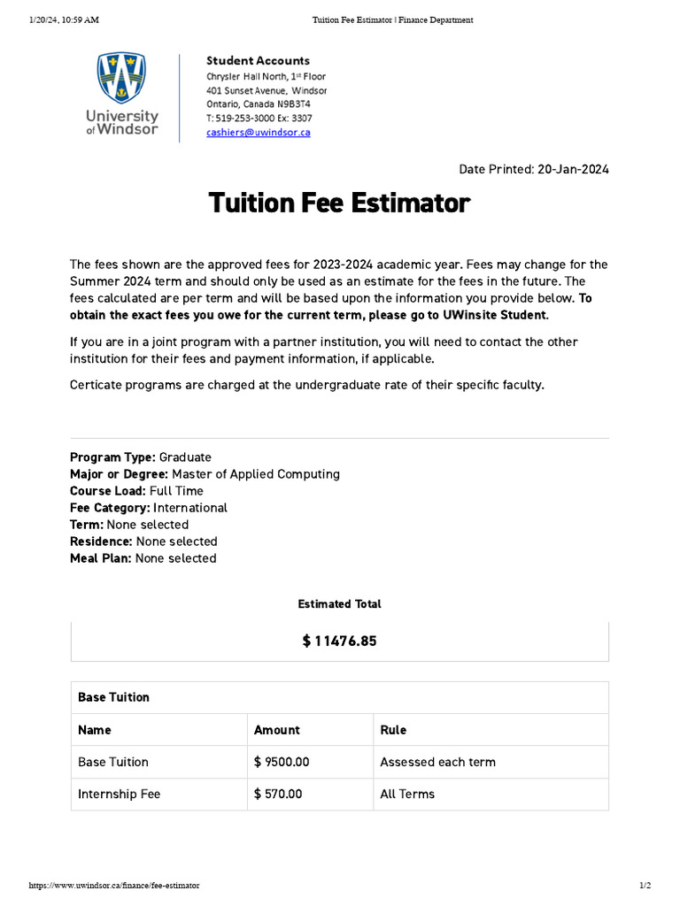 International Grad Fee Guide | PDF | Fee | Tuition Payments