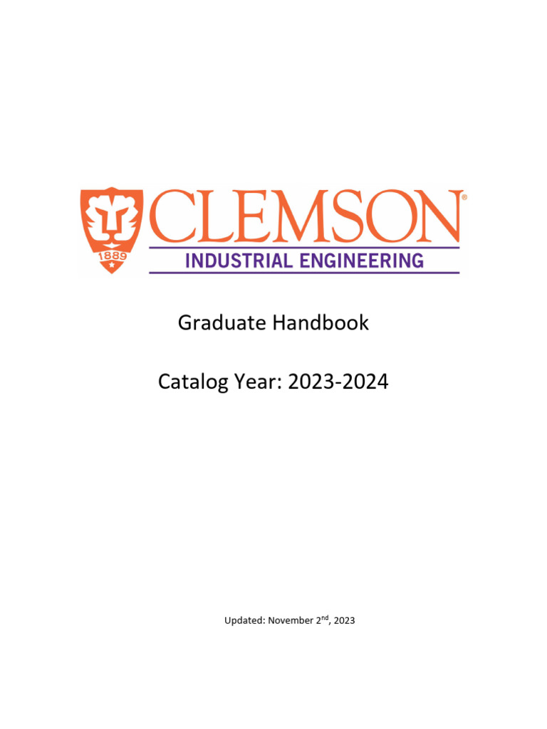 IPE Graduate-Handbook Cleamson | PDF