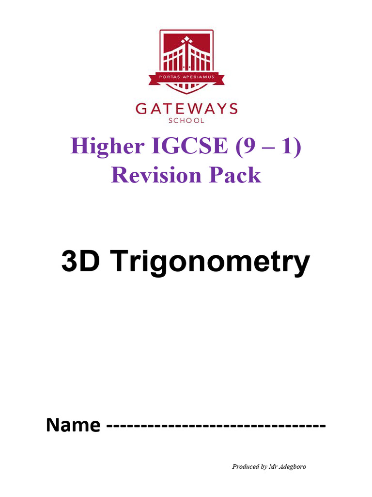 3D-Trigonometry | Download Free PDF | Triangle | Significant Figures