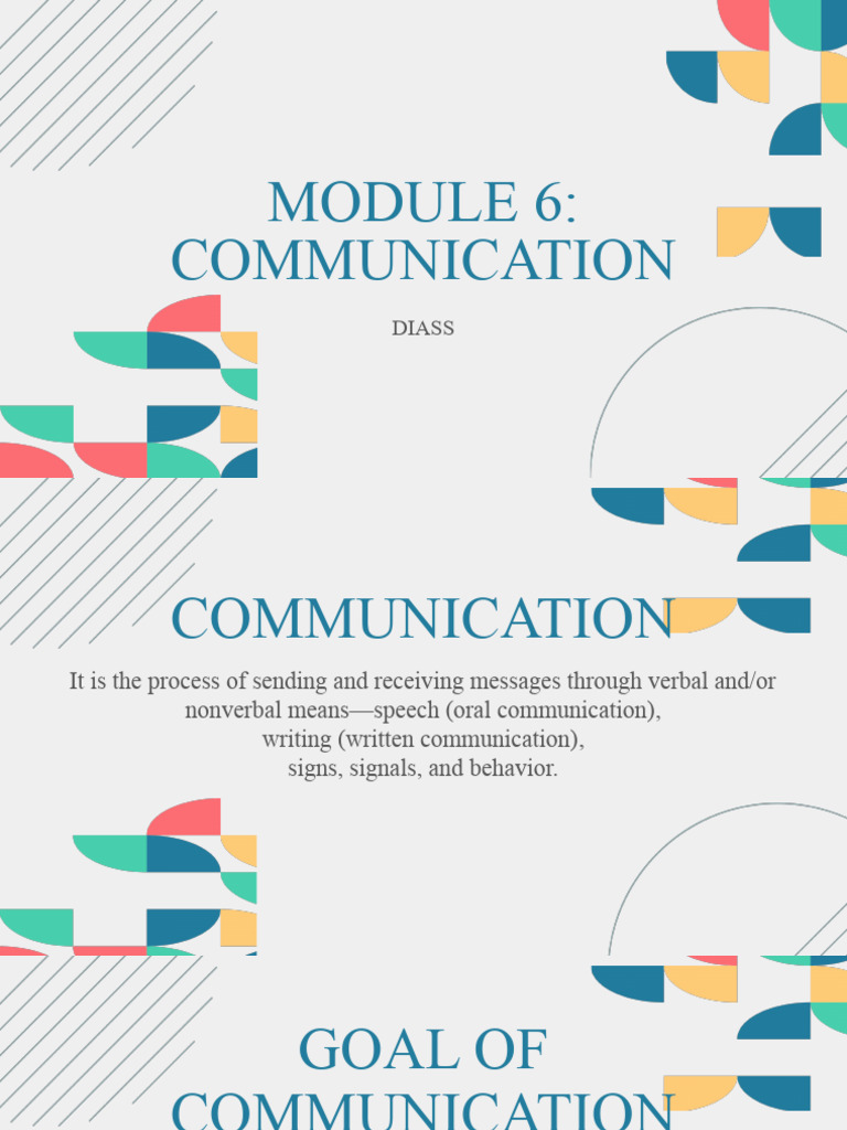DIASS-MODULE-6-COMMUNICATION | PDF DIASS-MODULE-6-COMMUNICATION | PDF
