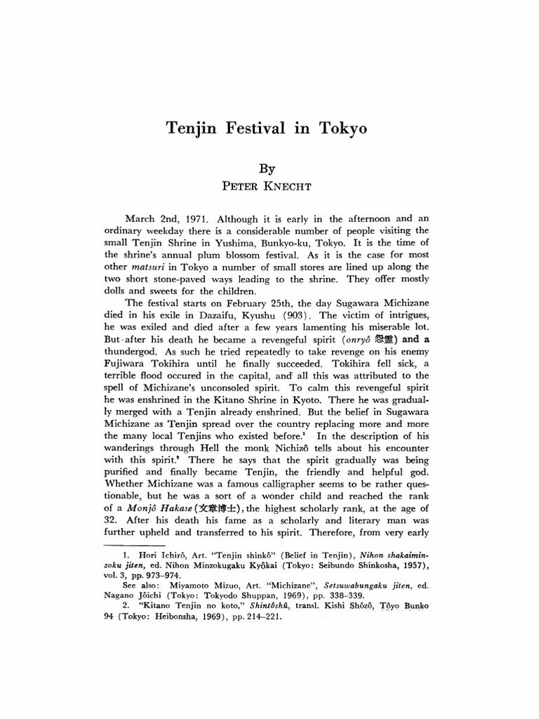 Tenjin Festival in Tokyo | PDF