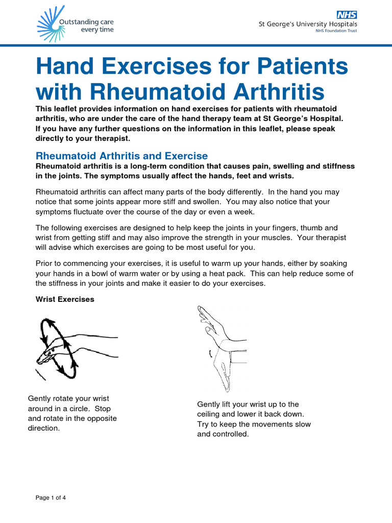 RA Hand Exercises | PDF | Arthritis | Rheumatoid Arthritis