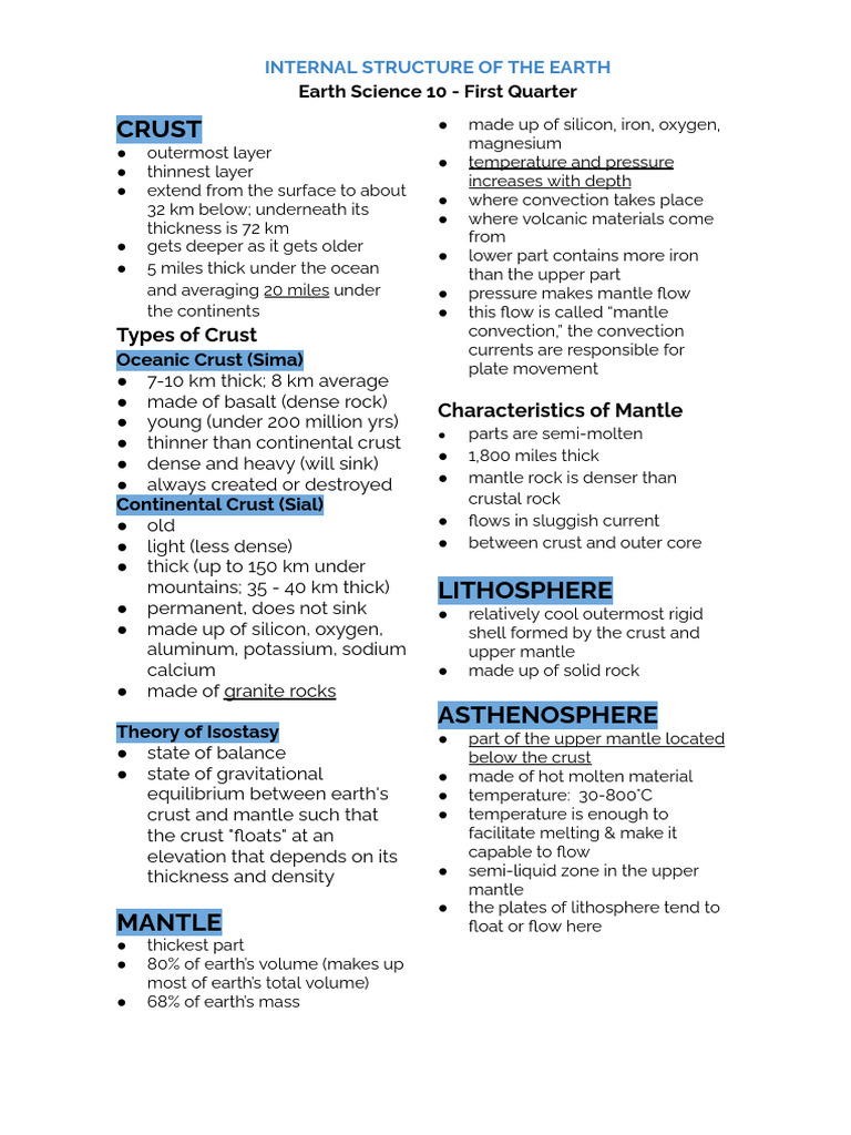 Earth Science 2 | PDF | Earth | Crust (Geology)