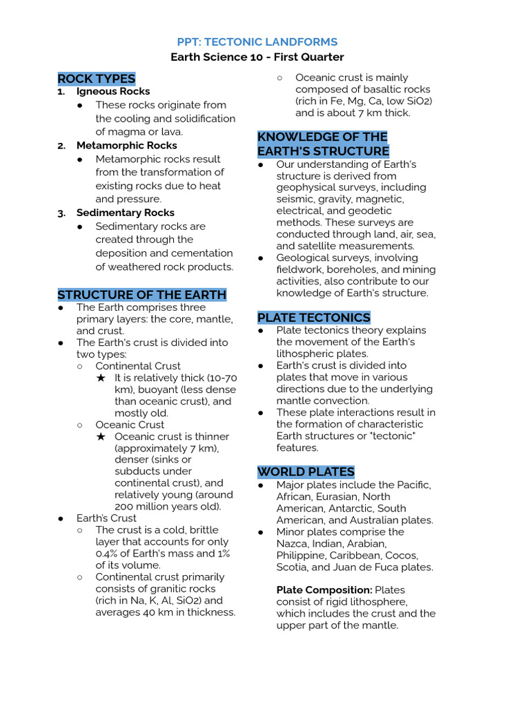Earth Science 4 | PDF