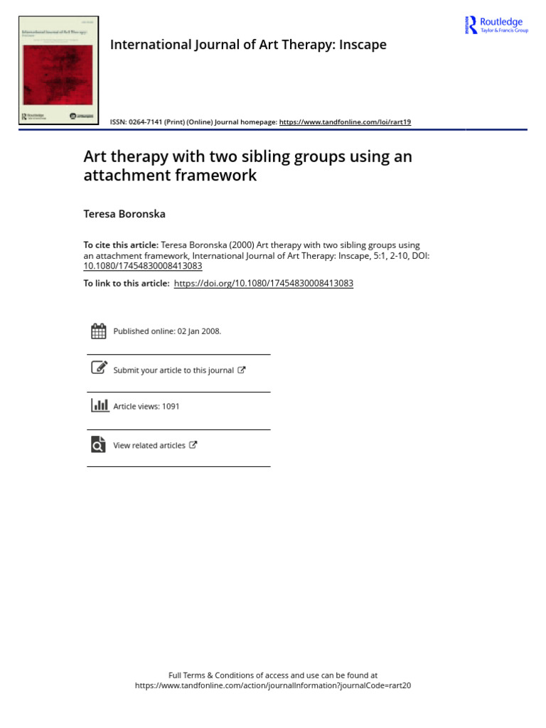 Art Therapy With Two Sibling Groups Using An Attachment Framework | PDF ...