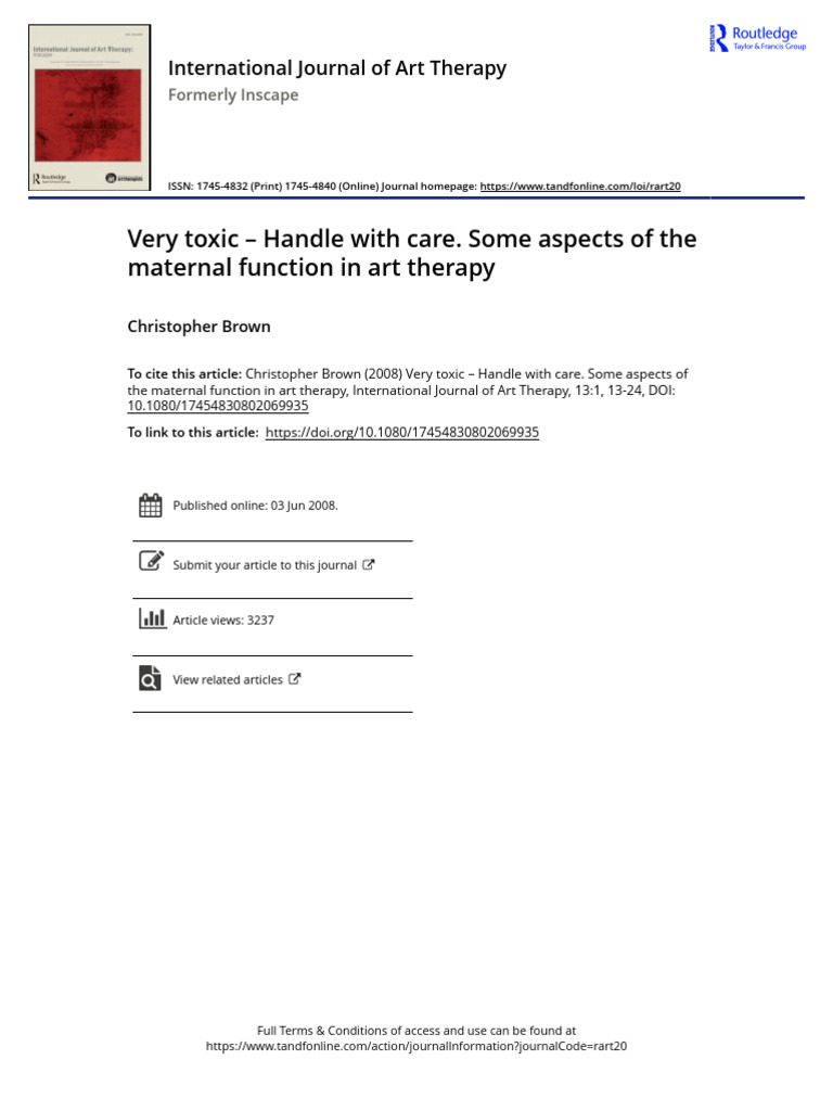 Very Toxic Handle With Care. Some Aspects of The Maternal Function in ...