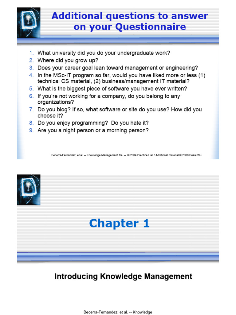 KM Slides Ch01 | PDF | Knowledge Management | Decision Making