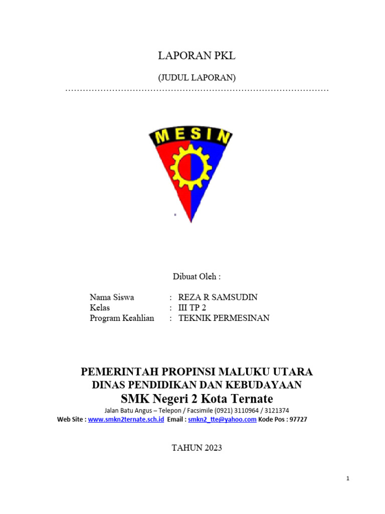 Format Laporan PKL | PDF