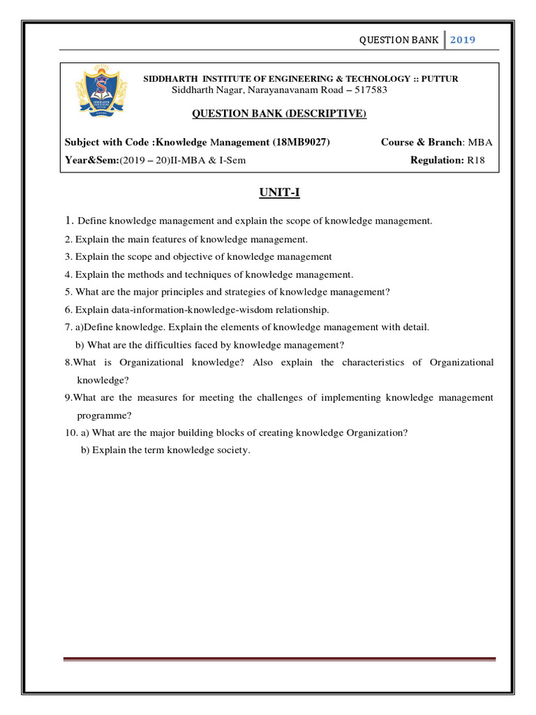 18mb9027-Knowledge Management | PDF | Knowledge Management | Knowledge