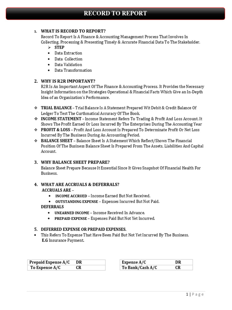 Record To Report | PDF