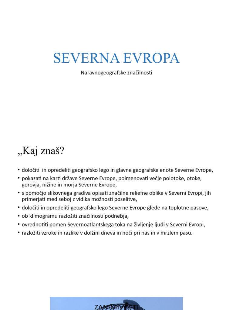 GEO 7 SEVERNA EVROPA_ Naravnogeografske Značilnosti 1 | PDF
