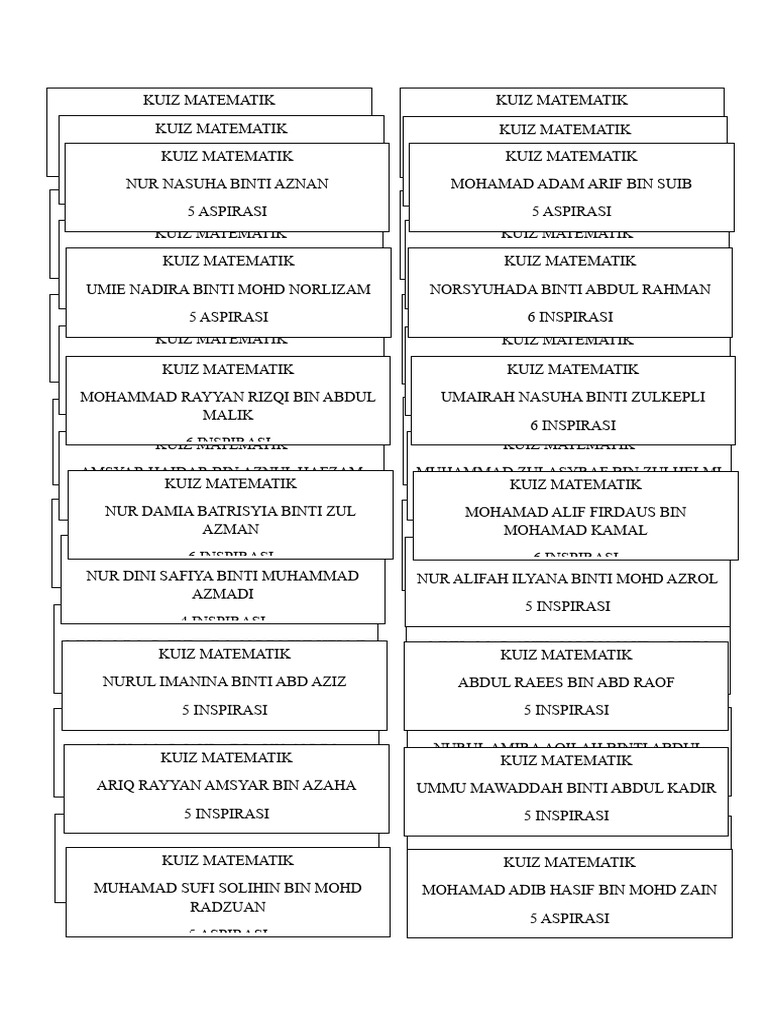 Label Hadiah Kuiz | PDF