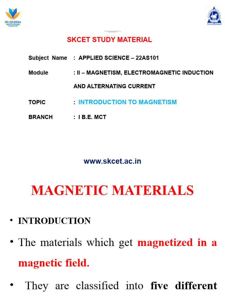 Introduction to Magnetism Basics | PDF | Computers | Technology ...