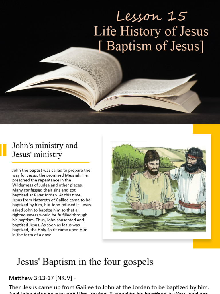 Sunday School - Lesson 15 | PDF | Jesus | John The Baptist