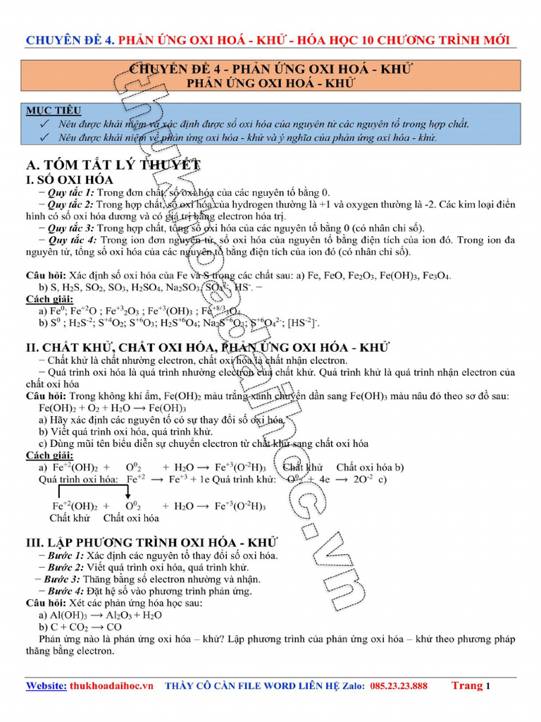 Phan Ung Oxi Hoa Khu | PDF