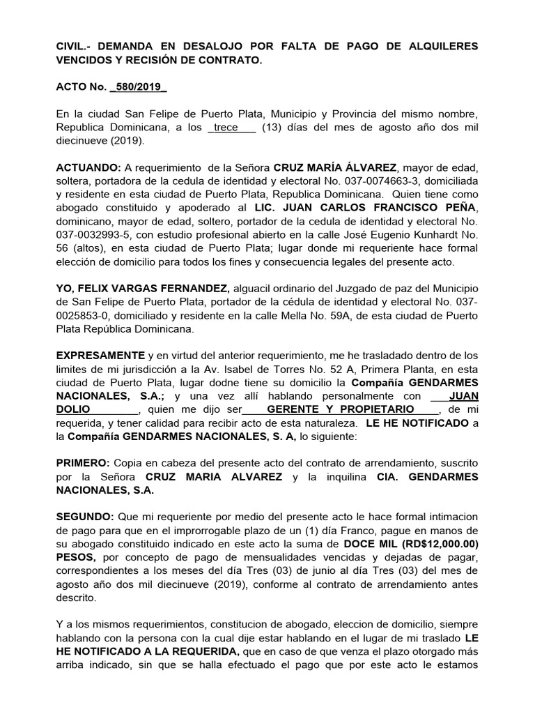 Demanda - en - Cobro - de - Alquileres - Vencidos Jose Helena ...