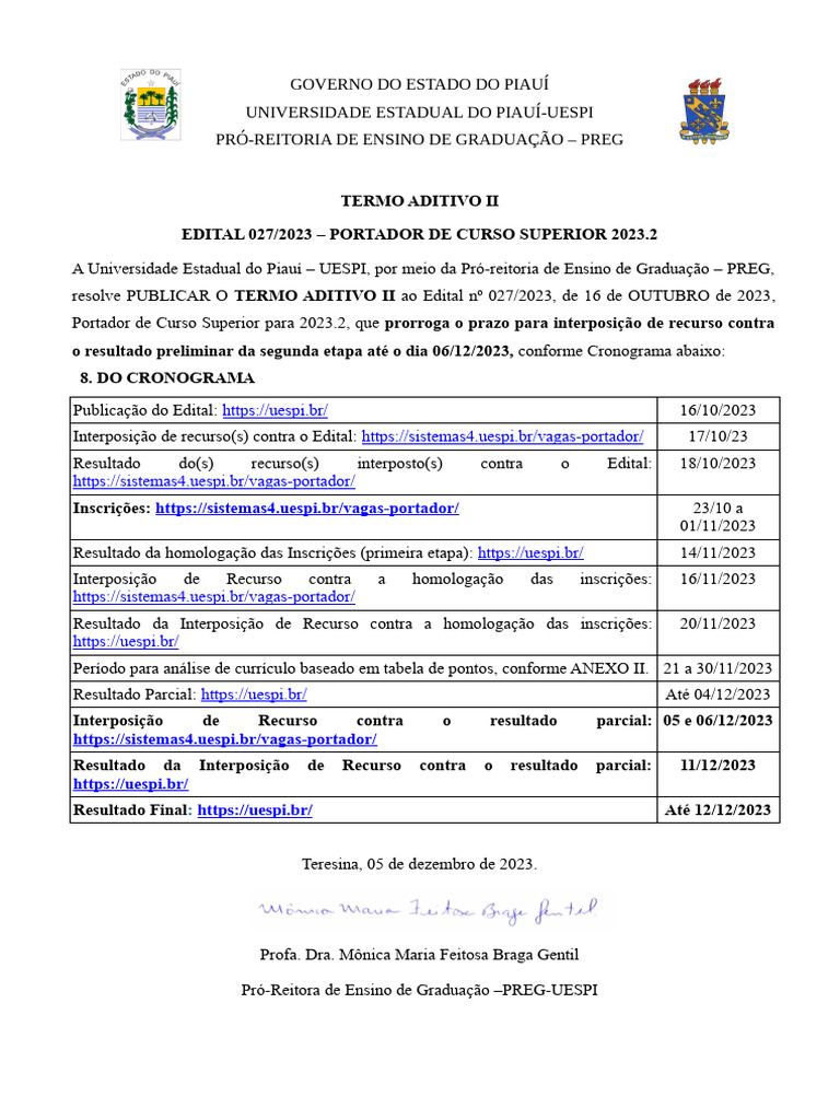 Termo Aditivo II | PDF