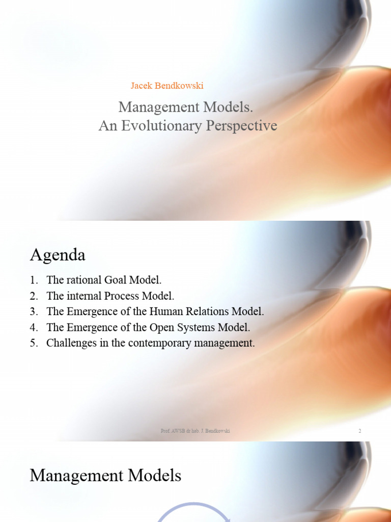W03 - Models of Management | PDF