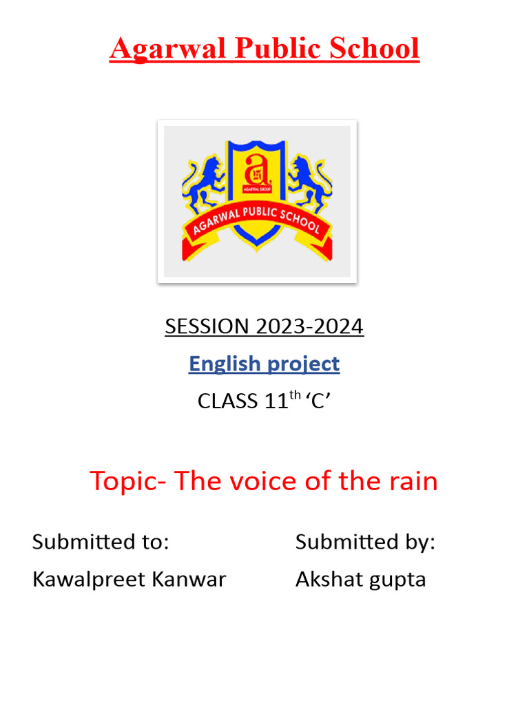 Class 11 English Project | PDF