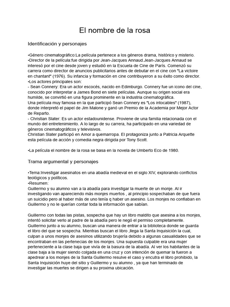El Nombre de La Rosa | PDF | Inquisición