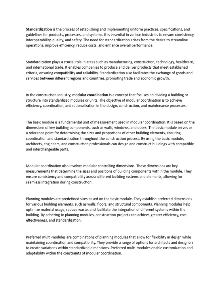 BMC Module 3 Modular Coordination | PDF | Art | Technology & Engineering