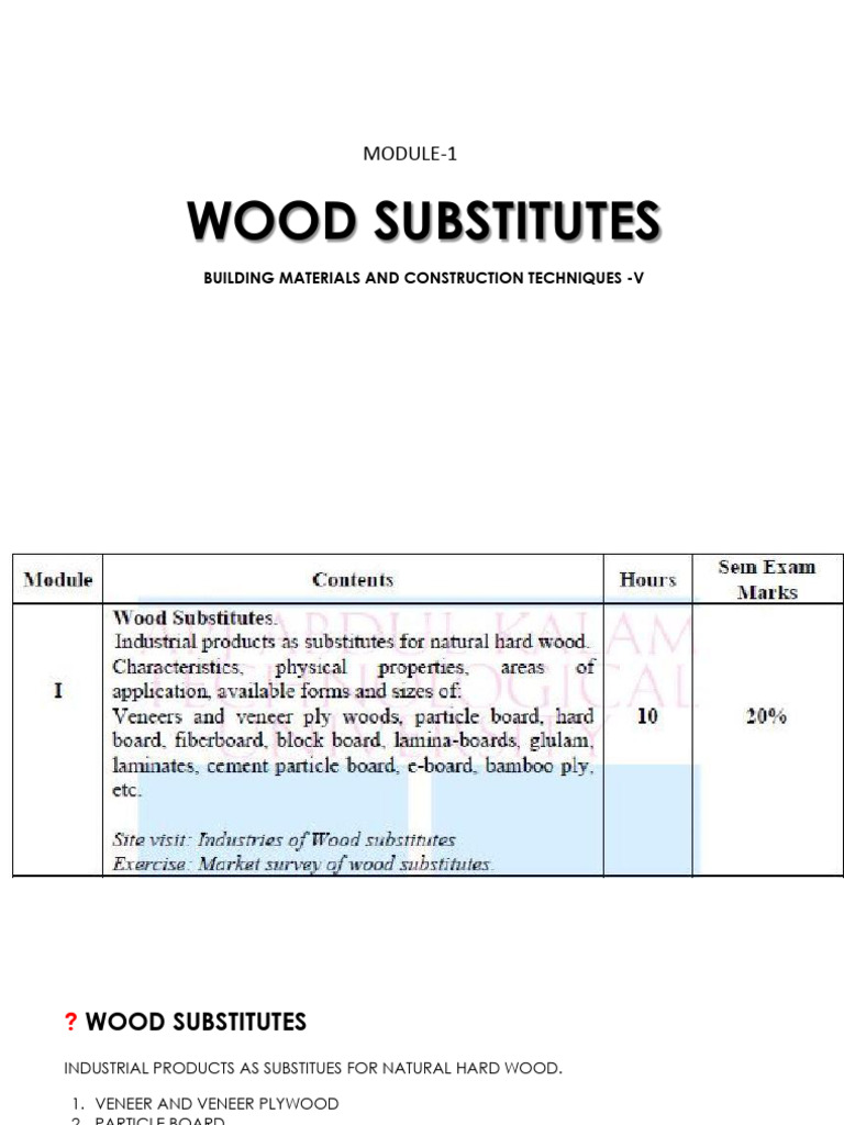 621 - 478 - Wood Substitutes | PDF