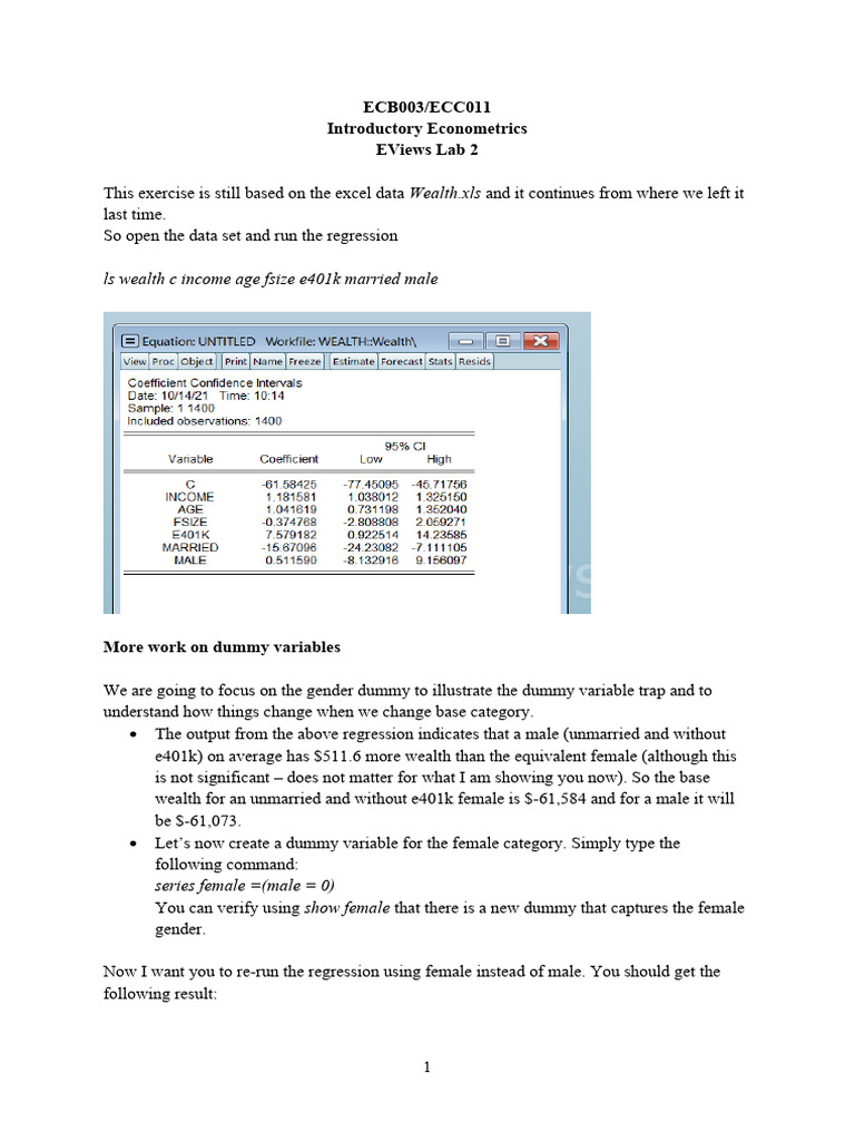Lab2 (1) Asdsa | PDF | Regression Analysis | Errors And Residuals
