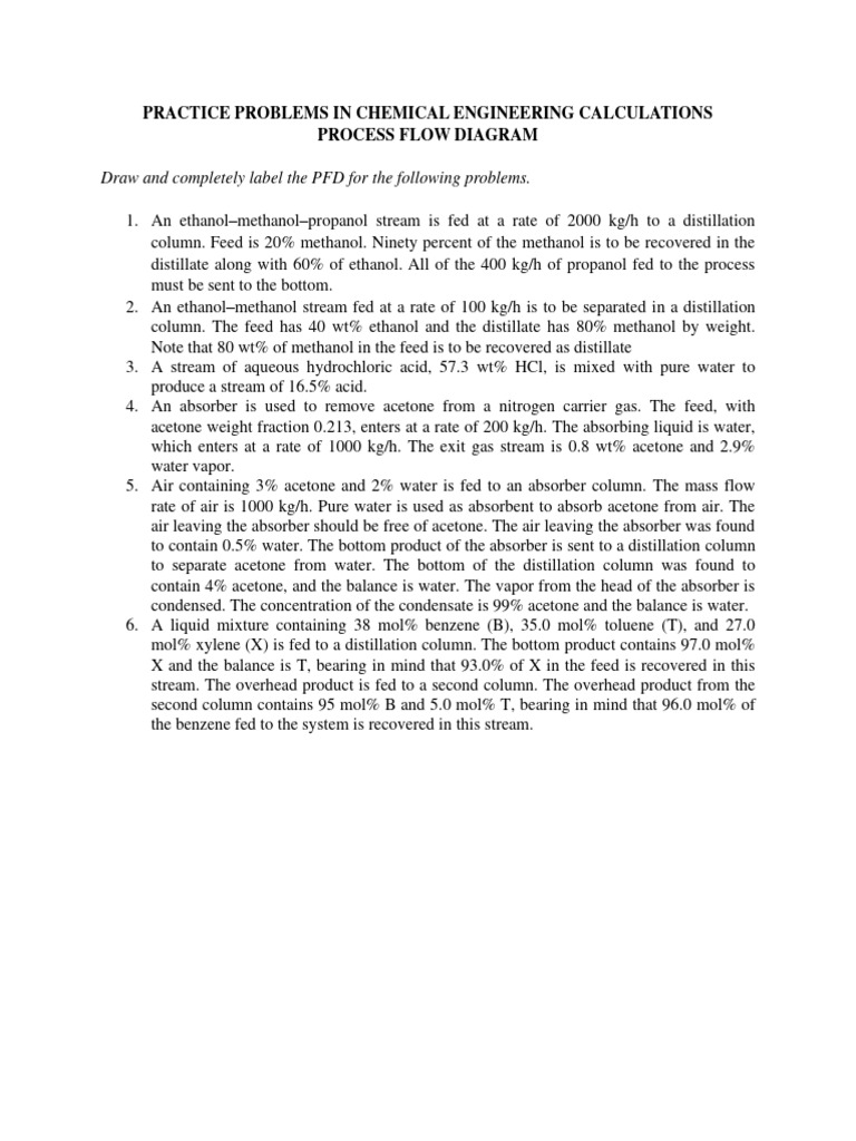 Practice Problems in Chemical Engineering Calculations | PDF