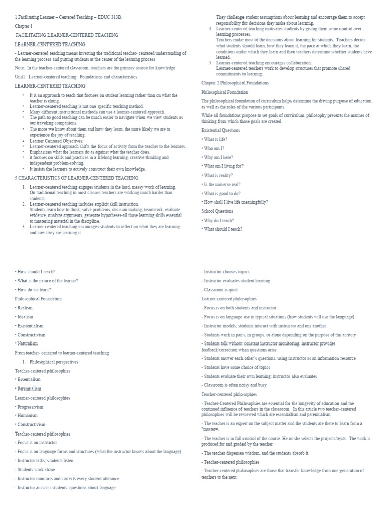 1 Facilitating Learner | PDF | Teachers | Learning