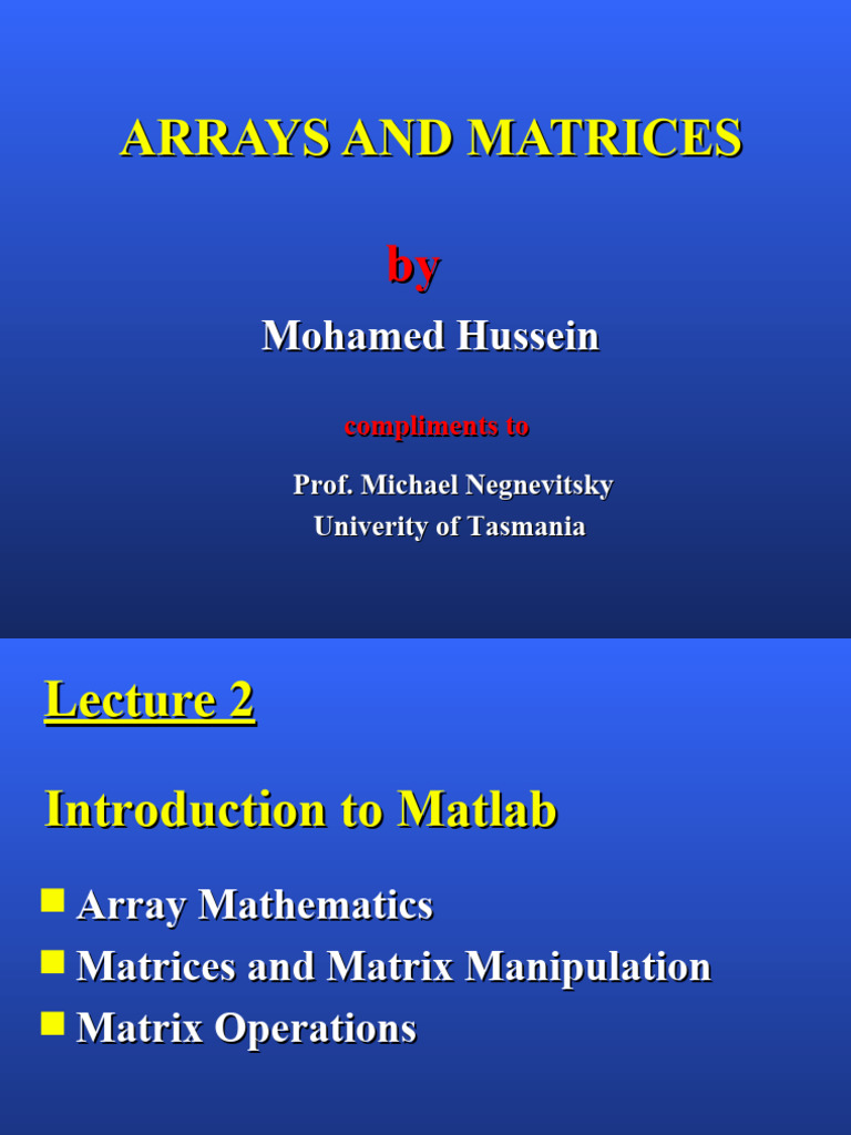 Arrays and Matrices | Download Free PDF | Matrix (Mathematics) | Functions And Mappings