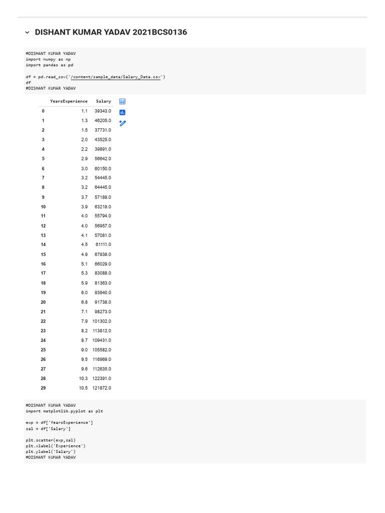 ML Assignment1 Linear Regression | PDF