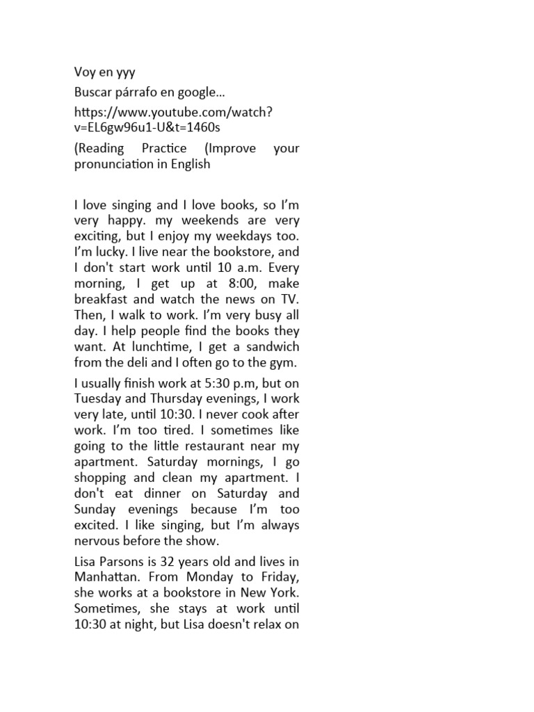 Reading Practice English | PDF