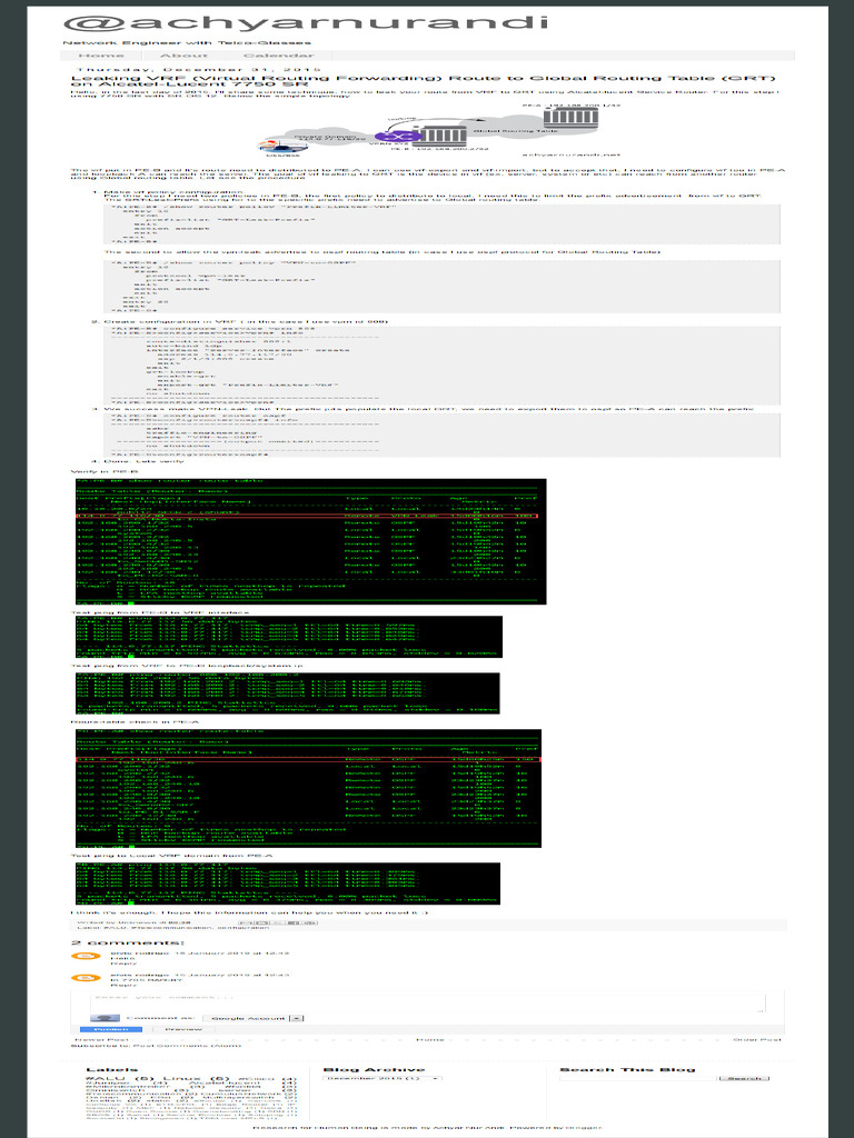 Leaking VRF (Virtual Routing Forwarding) Route to Global | PDF