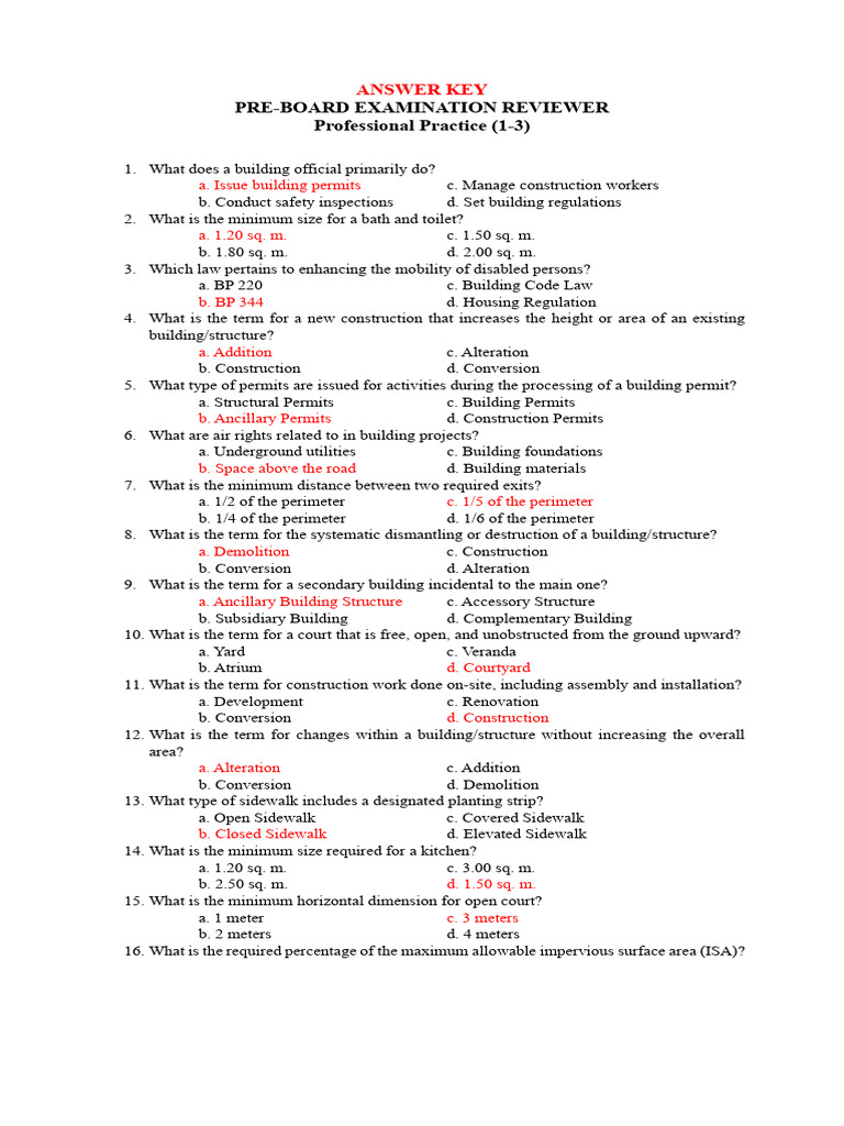 PP Answer Sheet | PDF | Employment | Architect