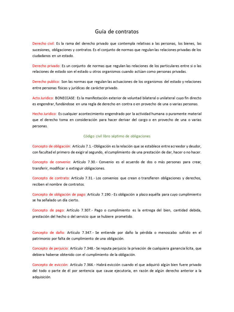 Guía de Contratos | Descargar gratis PDF | Ley de obligaciones ...